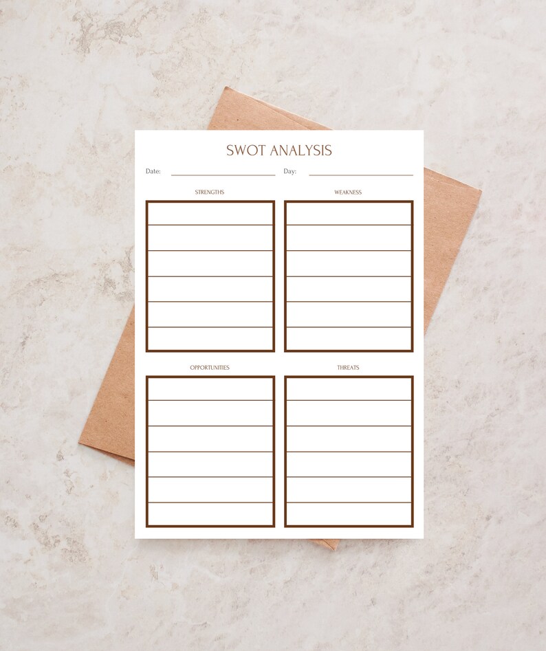 Digital Swot Template Swot Chart Swot Plan Swot Printable - Etsy