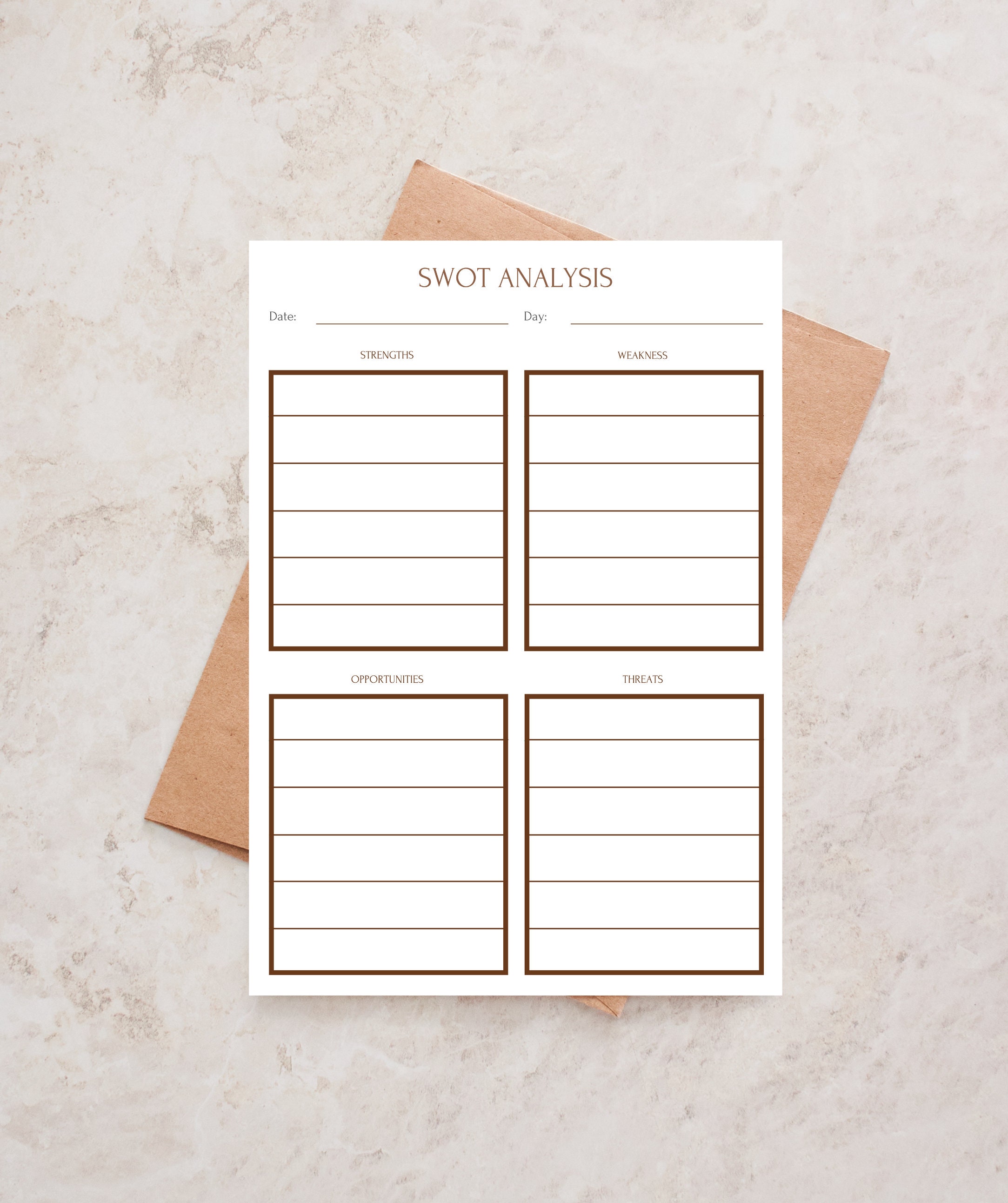 Digital Swot Template Swot Chart Swot Plan Swot Printable - Etsy