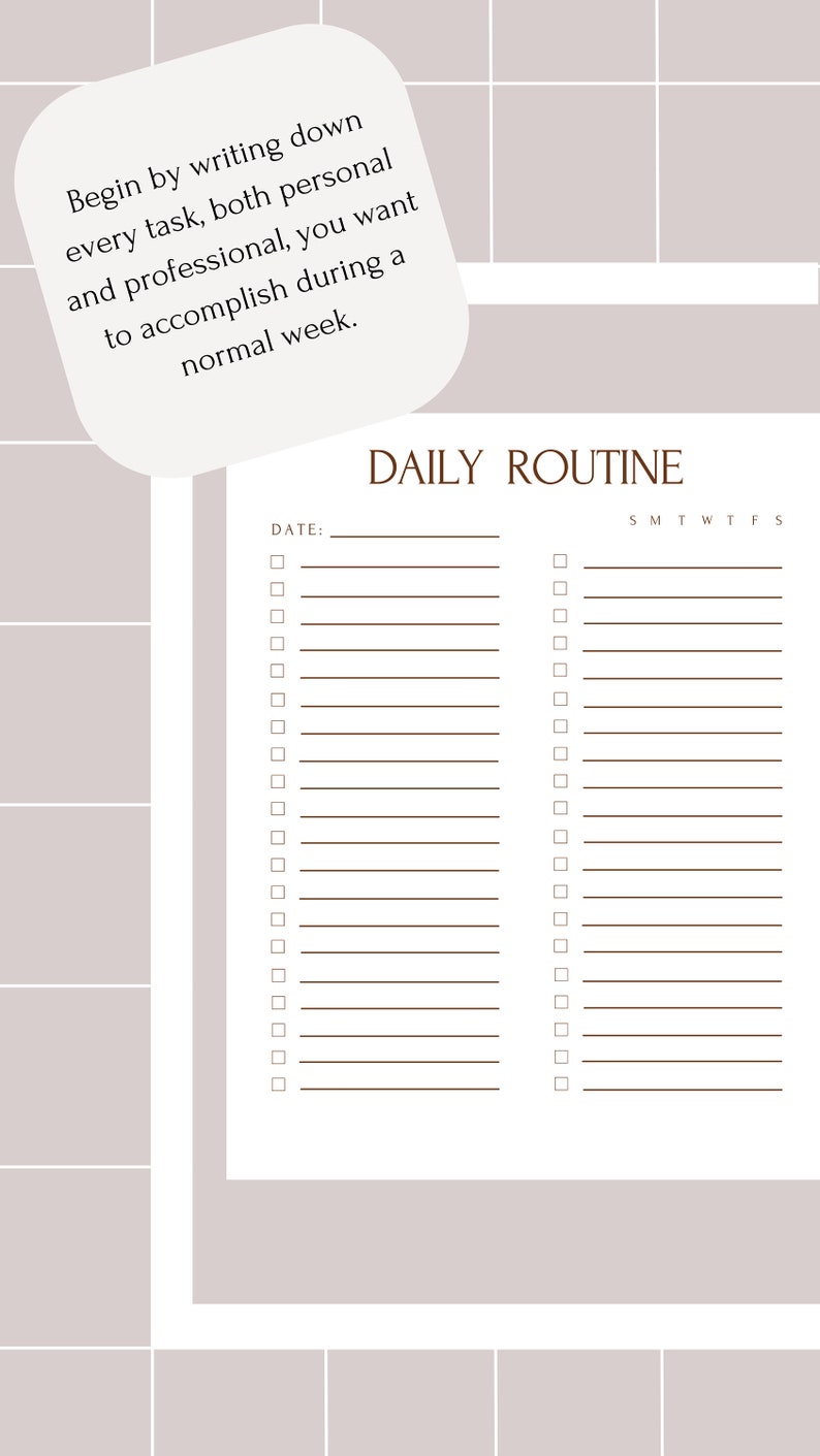 Daily Routine Planner Daily Routine Printable Template - Etsy