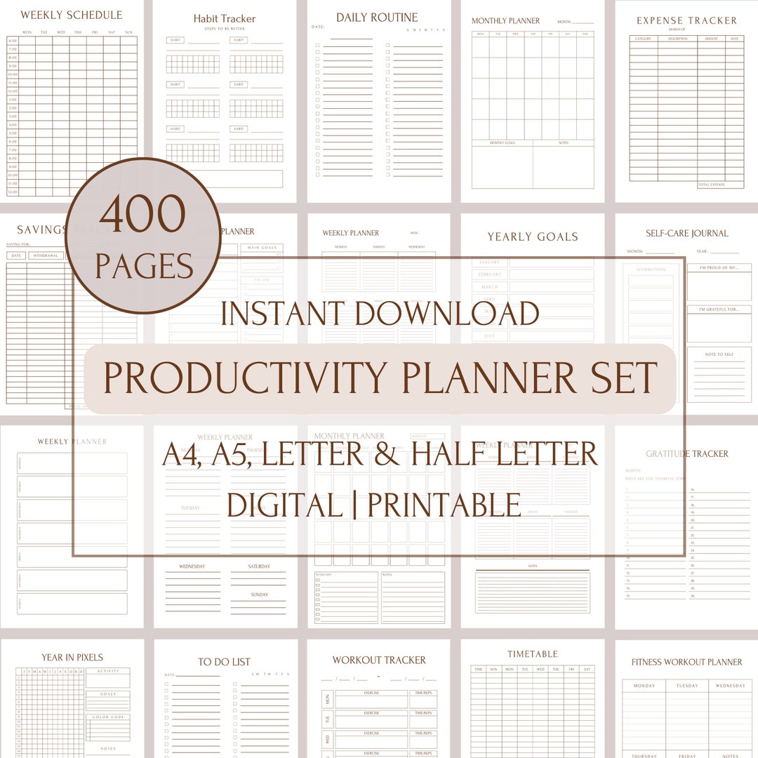 Productivity Planner ADHD Set for Adults, All in One Planner, Ultimate ...