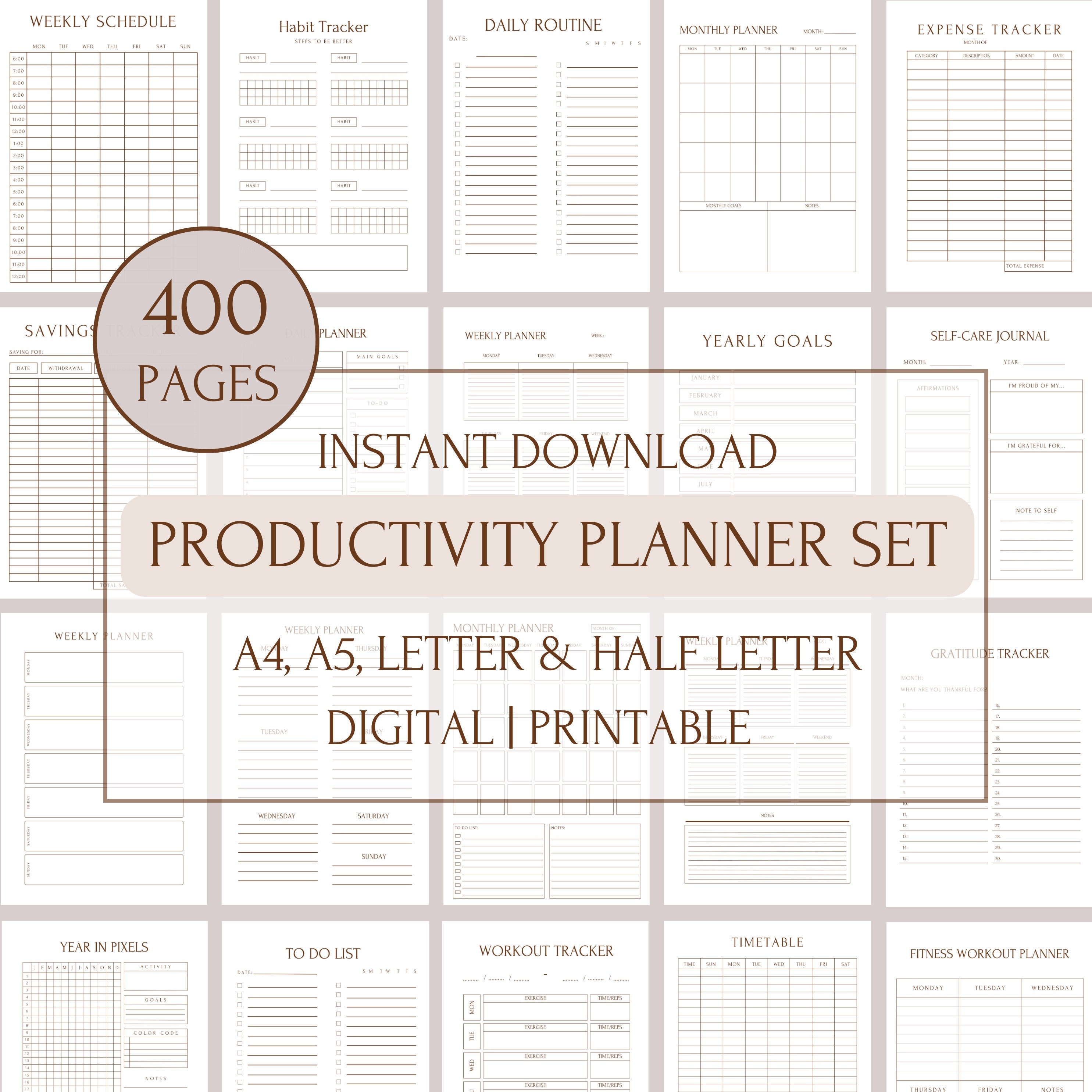 Productivity Planner ADHD Set for Adults, All in One Planner, Ultimate ...