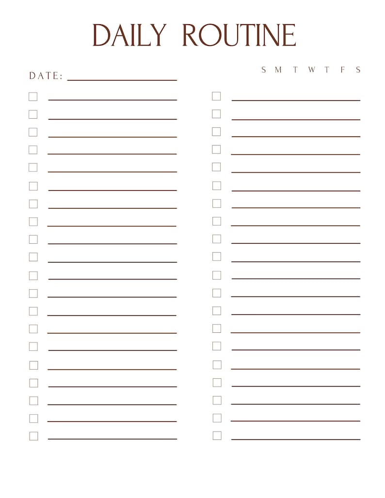 Daily Routine Planner Daily Routine Printable Template - Etsy