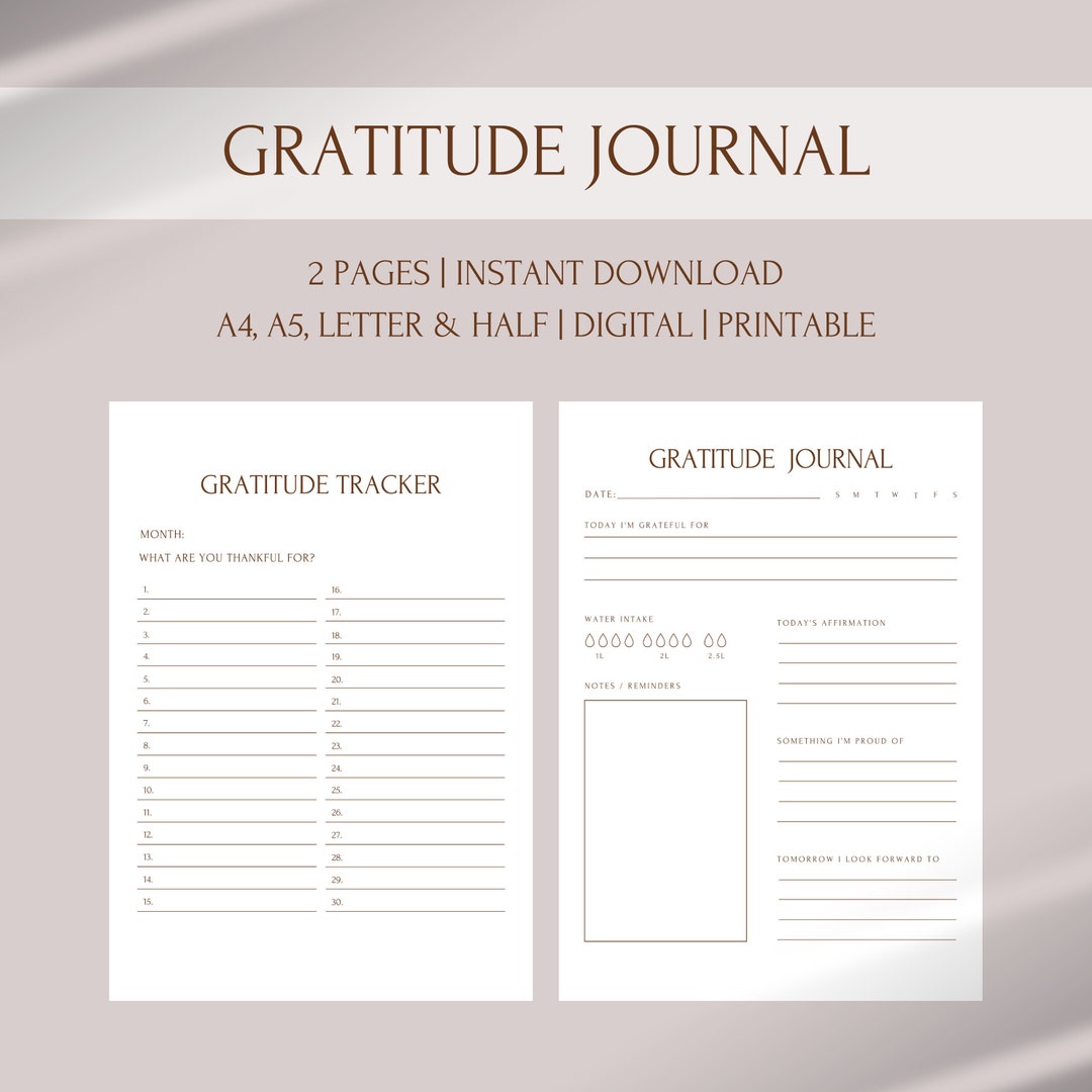 Printable Gratitude Template Digital Gratitude Journal - Etsy