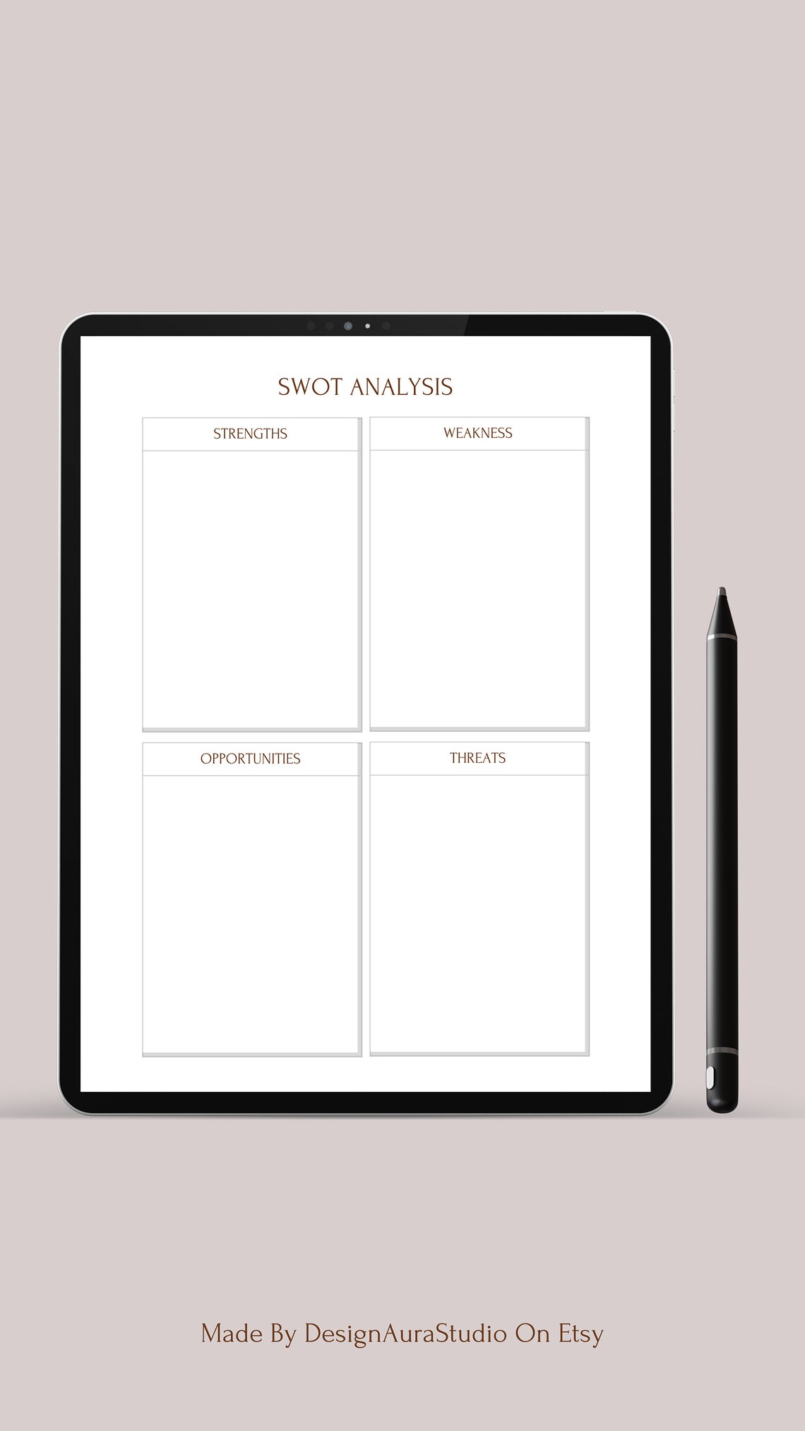 Digital Swot Template, Swot Chart, Swot Plan, Swot Printable, Swot ...