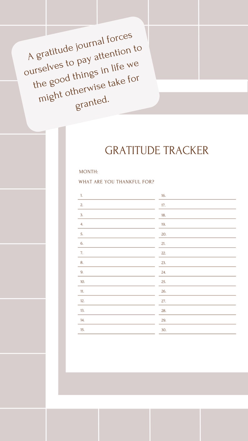 Gratitude Tracker Printable Landscape, Gratitude Journal Digital ...