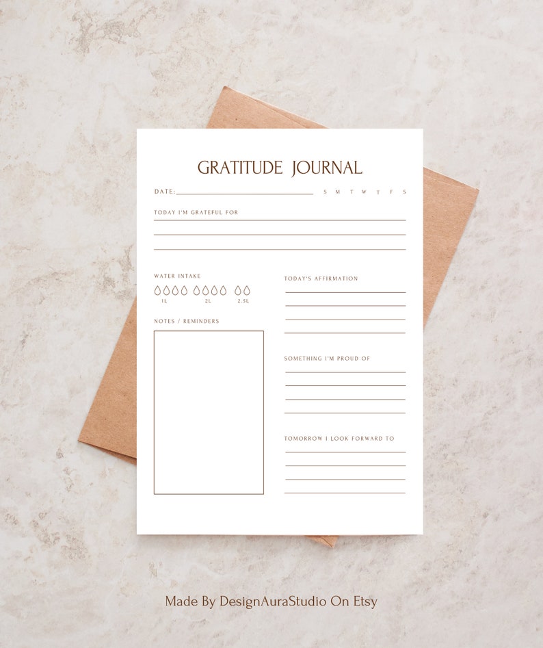 Printable Gratitude Template Digital Gratitude Journal - Etsy