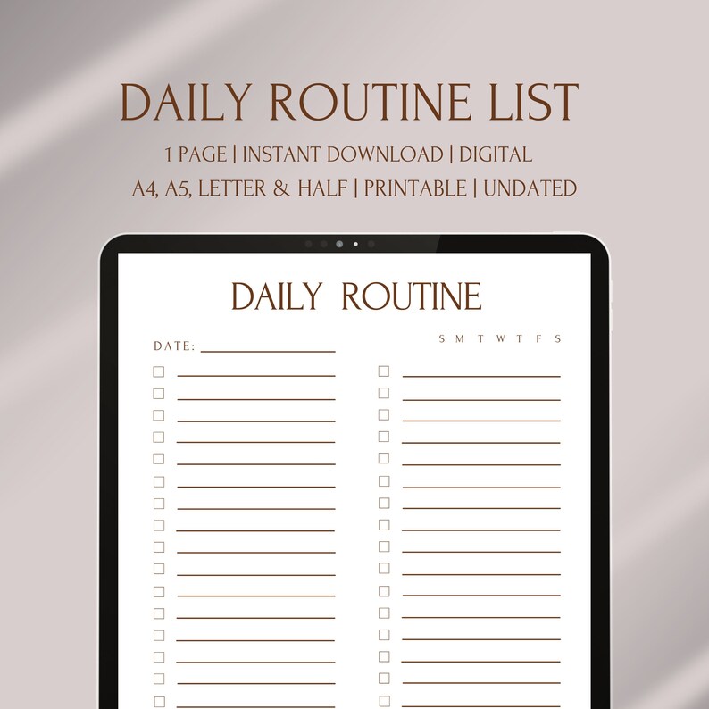 Daily Routine Planner Daily Routine Printable Template - Etsy