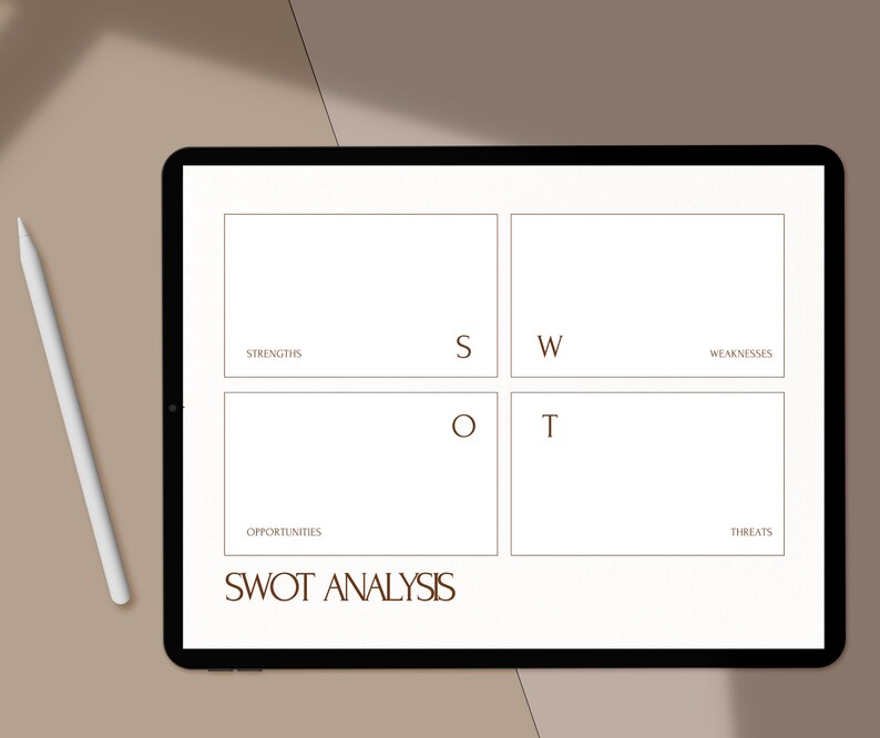 SWOT Analysis Digital Horizontal SWOT Template Small Business Business ...