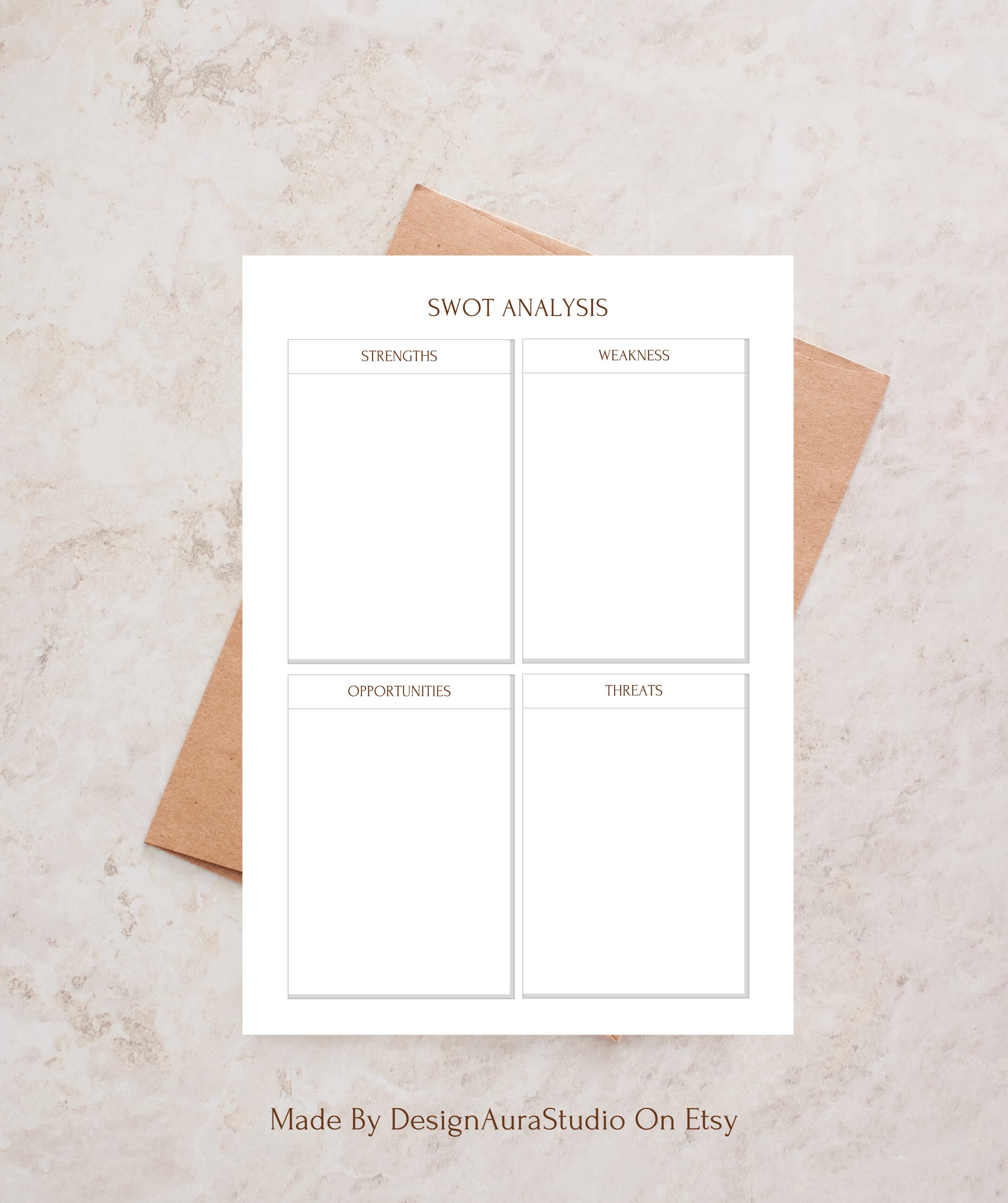 Digital Swot Template, Swot Chart, Swot Plan, Swot Printable, Swot ...