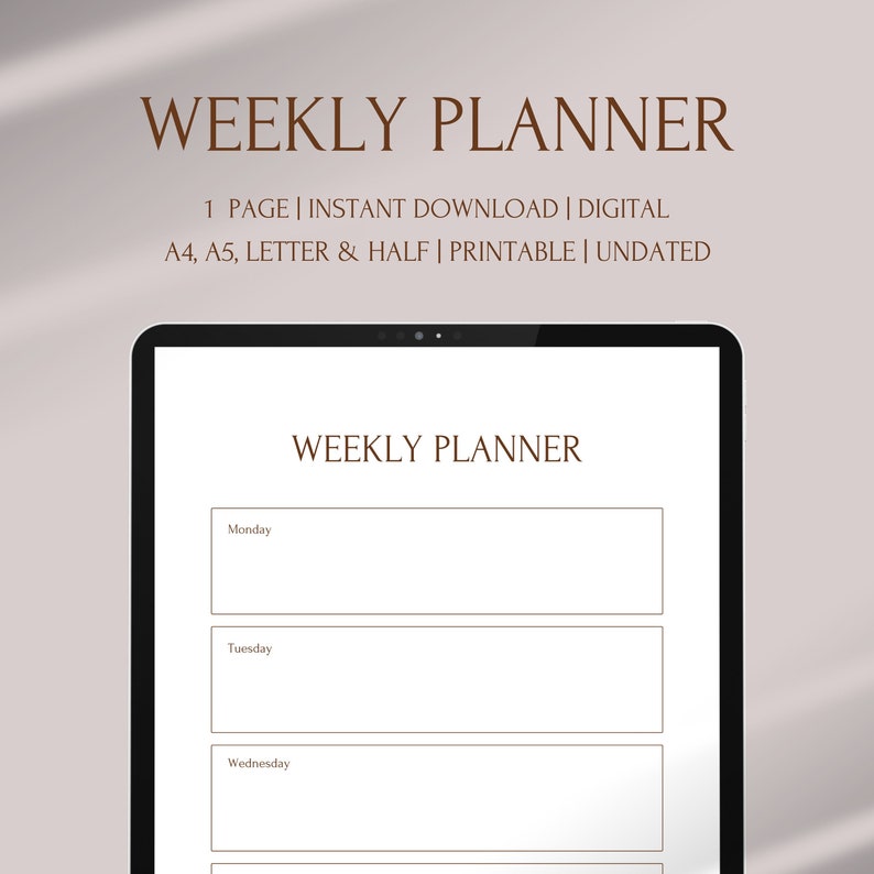 Five Day Weekly Planner Printable Weekly Schedule Digital Weekly to Do ... Five Day Weekly Planner Printable Weekly Schedule Digital Weekly to Do ...