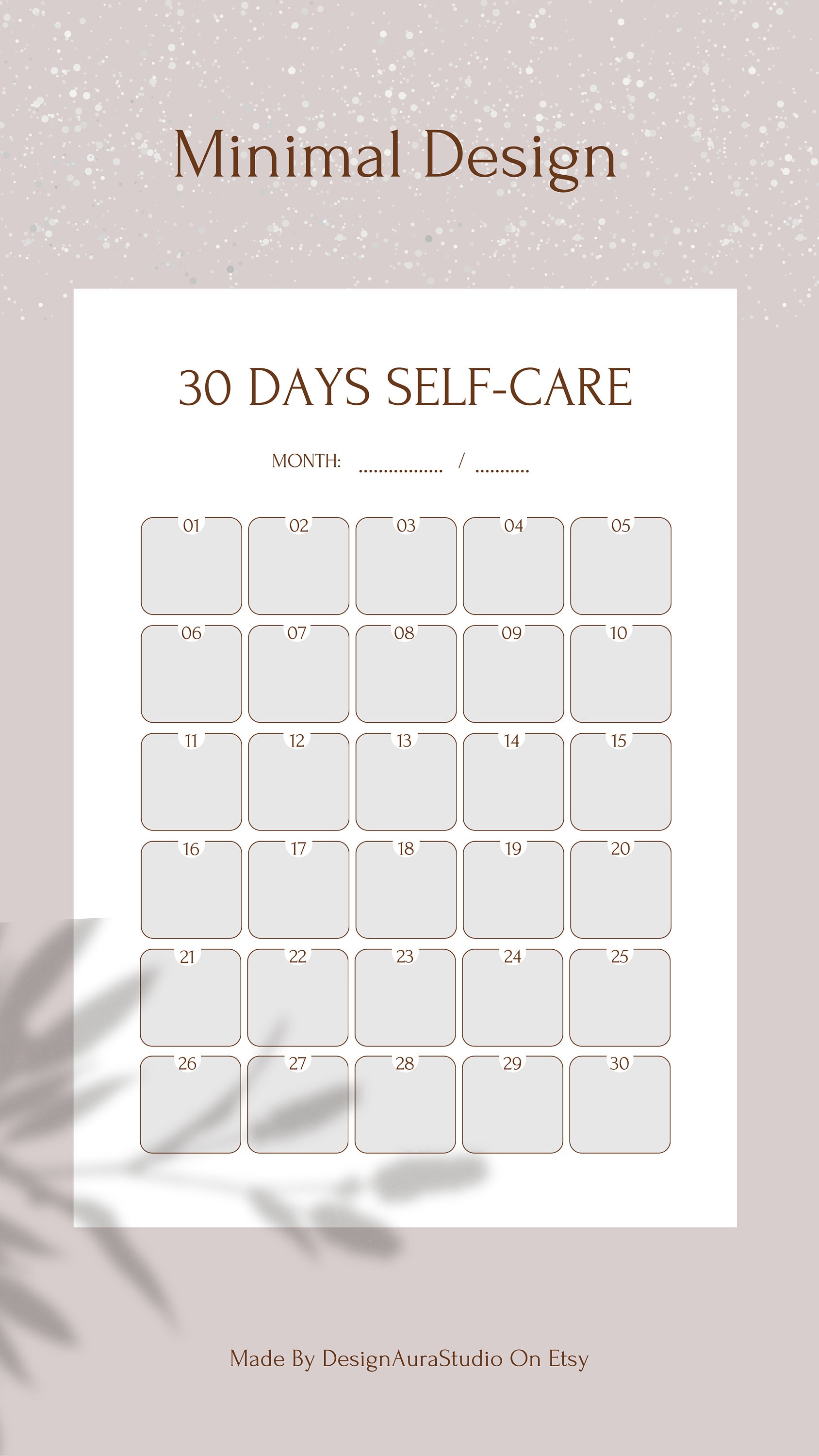 Printable Self Care Challenge, 30 Day Selfcare Planner, Digital Self ...