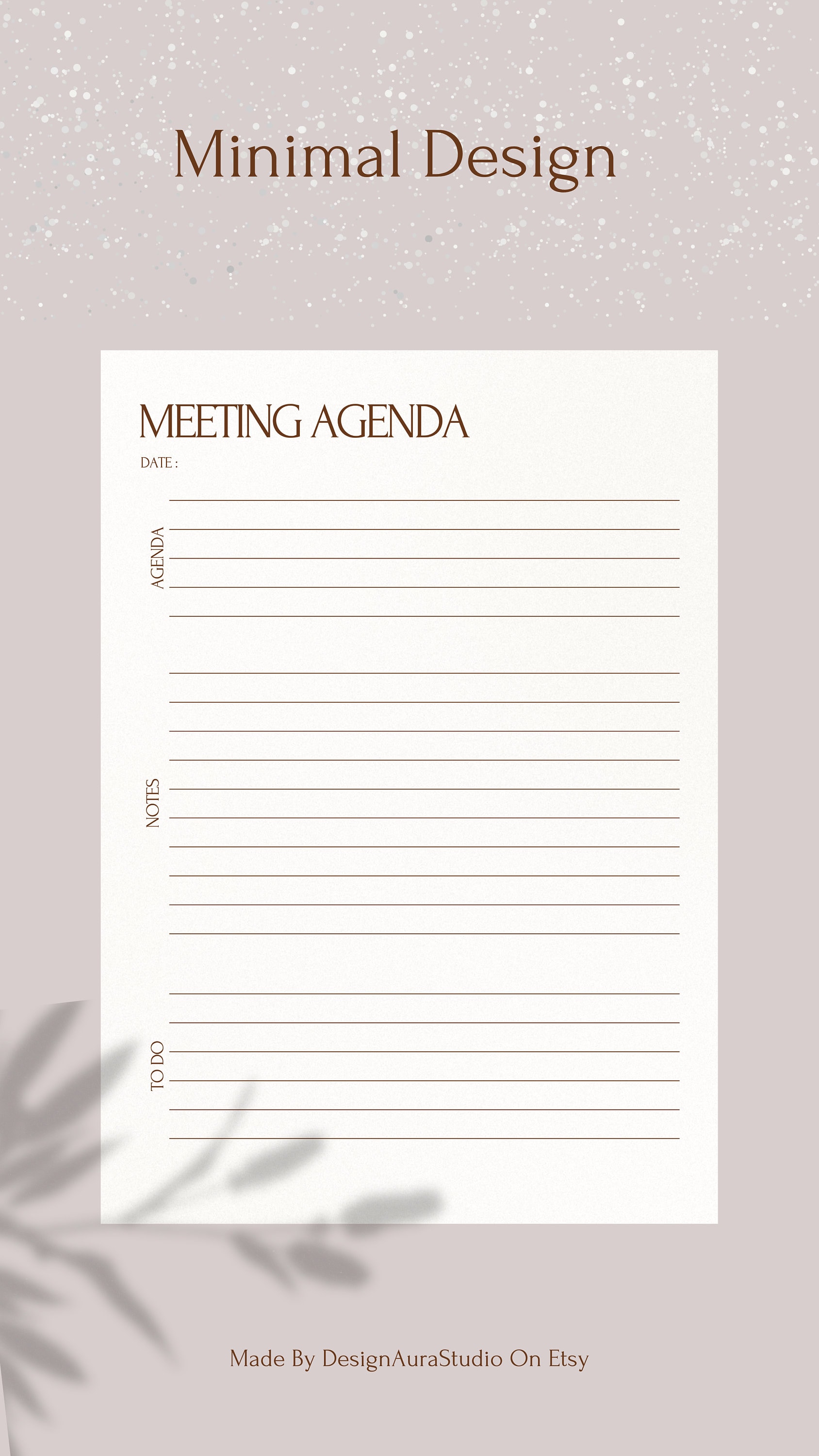 Digital Meeting Agenda Printable Meeting Agenda Business / Individual ...