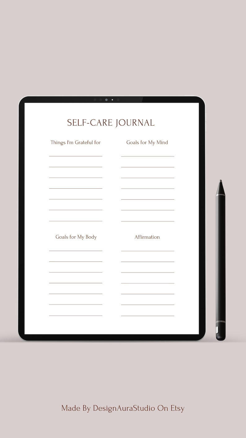 Digital Self-care Journal, Printable Self Care Checklist, Self Care ...