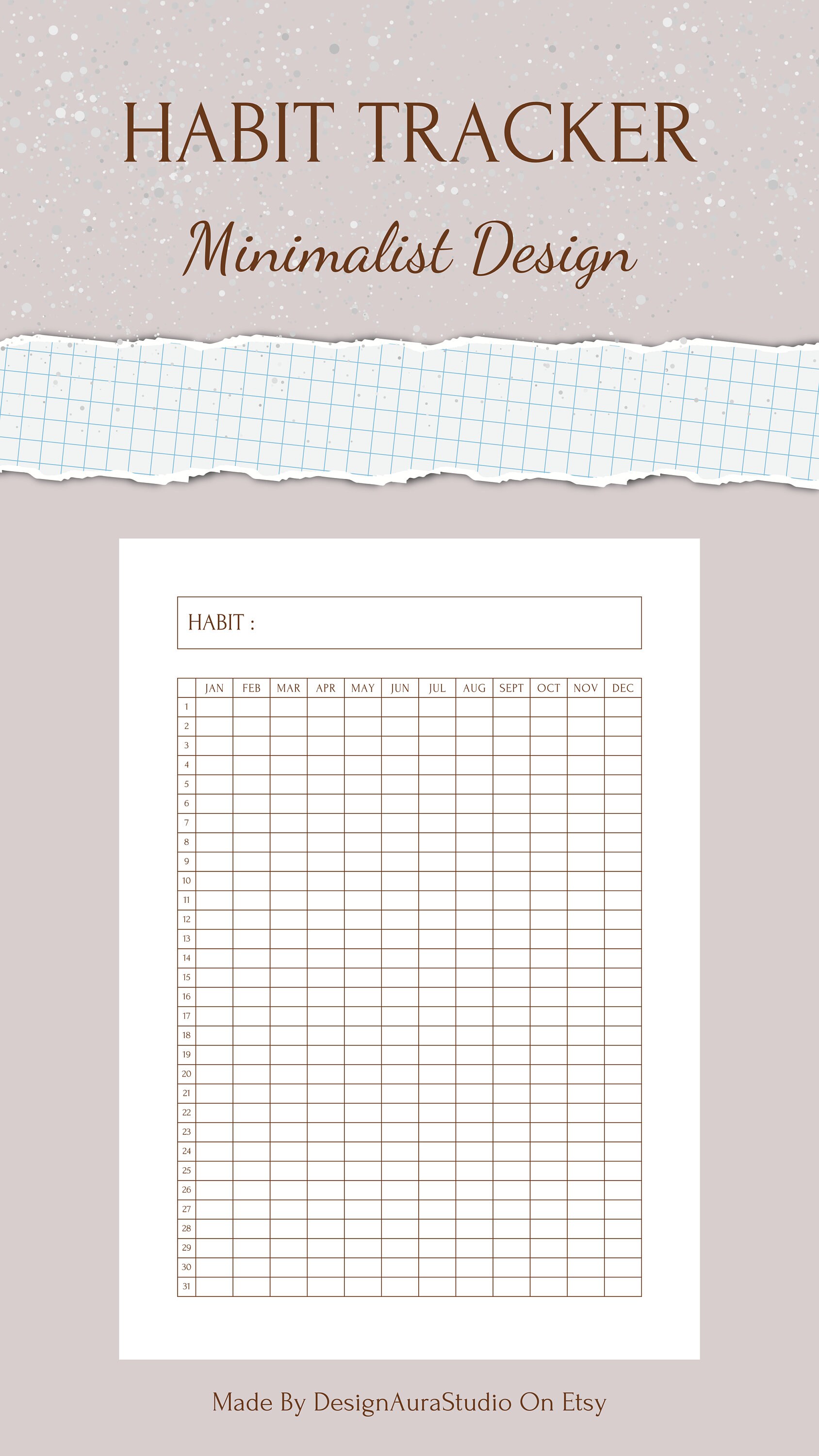 Yearly Habit Tracker Printable ADHD Habit Tracker Digital Habit Tracker ...