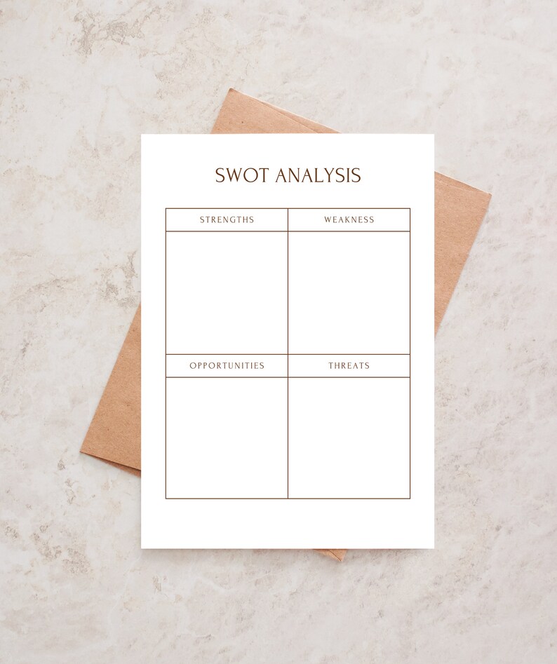 Digital Swot Template Swot Chart Swot Plan Swot Printable - Etsy