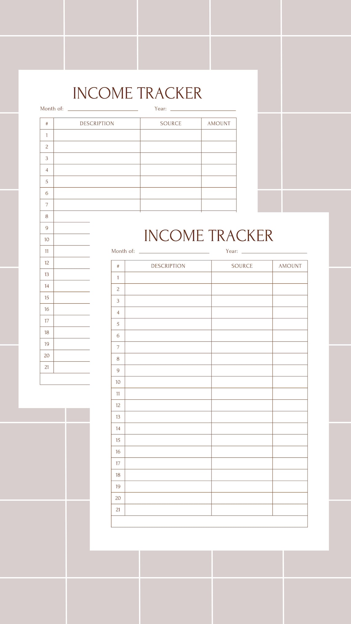 Income Tracker Printable Template Income Log Digital Planner Income ...