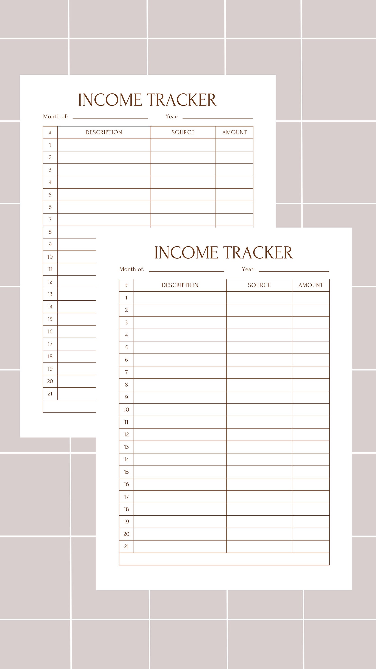 Income Tracker Printable Template Income Log Digital Planner Income ...