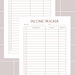 Income Tracker Printable Template Income Log Digital Planner Income ...