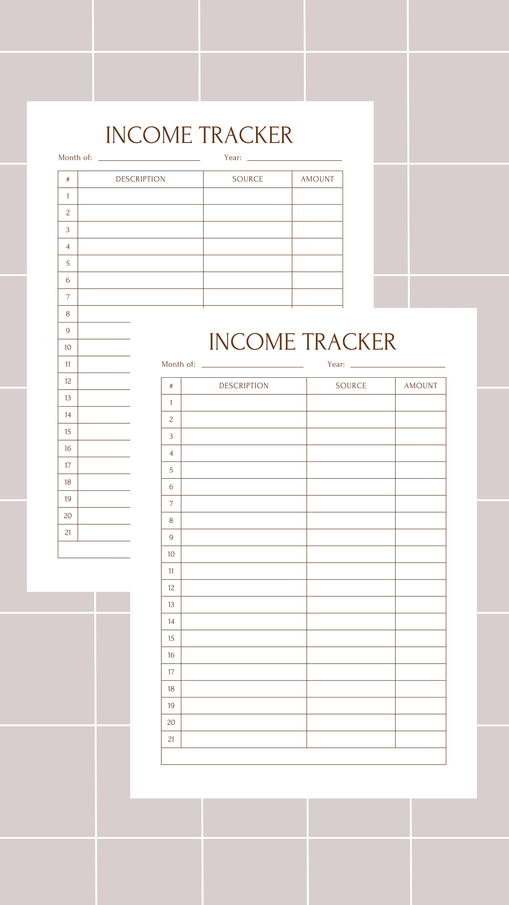 Income Tracker Printable Template Income Log Digital Planner Income ...