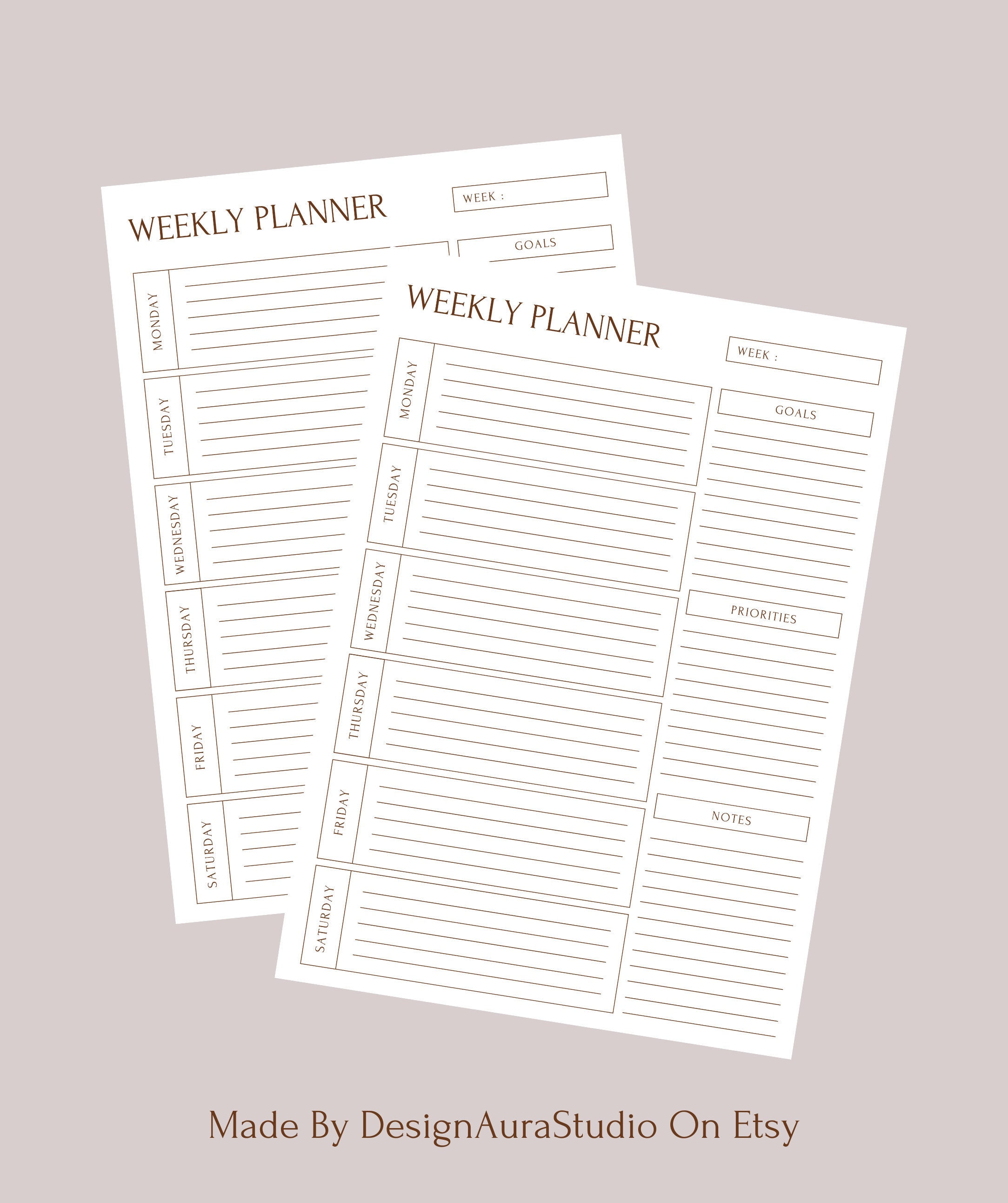 Weekly Planner Priority Weekly Schedule Digital Weekly to Do List ...