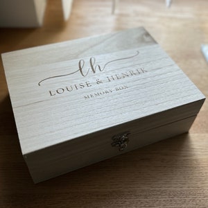 Personalized Wedding Memory Box: Custom Engraved Wood Keepsake for ...