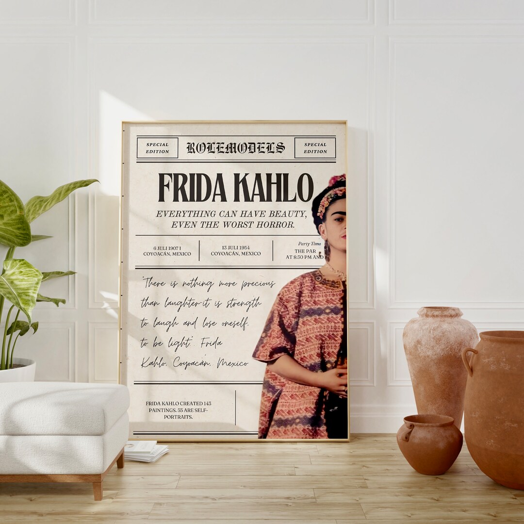 Frida Kahlo Poster, Role Model Poster With Fridas Quotes, Frida ...