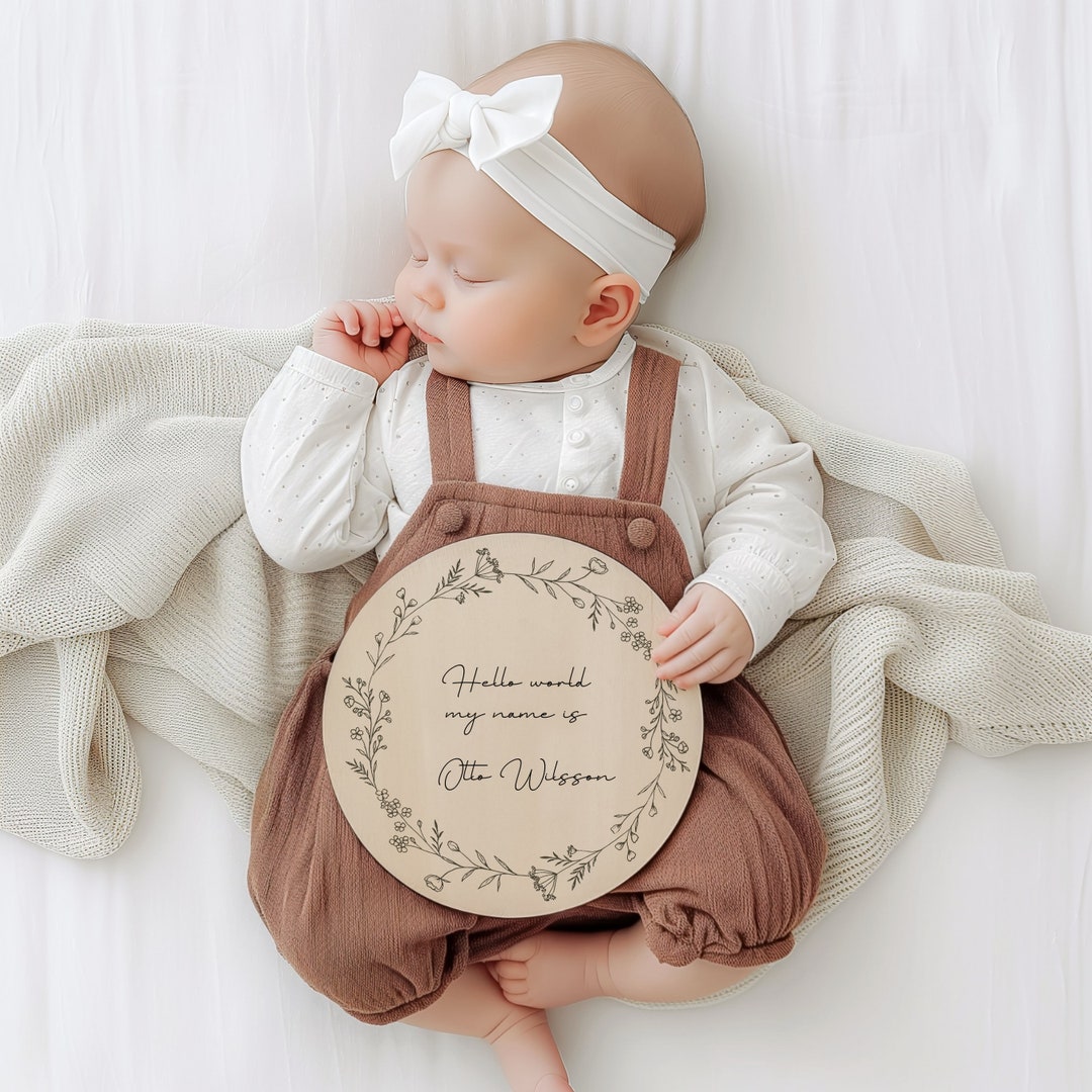 Baby Hospital Sign, Baby Name Sign, Birth Announcement, Baby ...