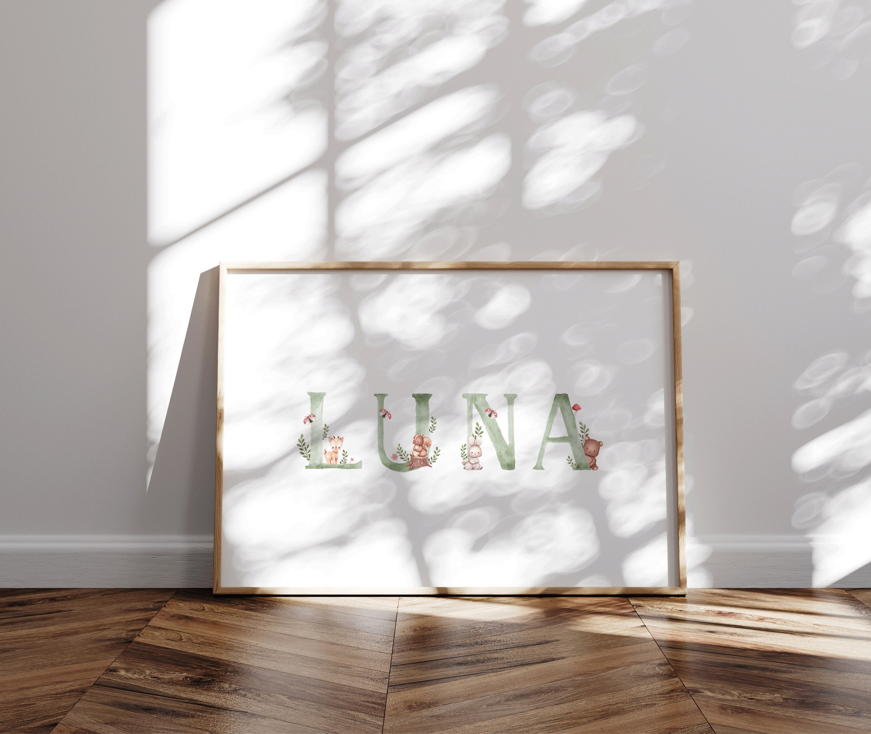 Custom Name Poster Unique Name Decoration for Kids, Nursery Art, Forest ...