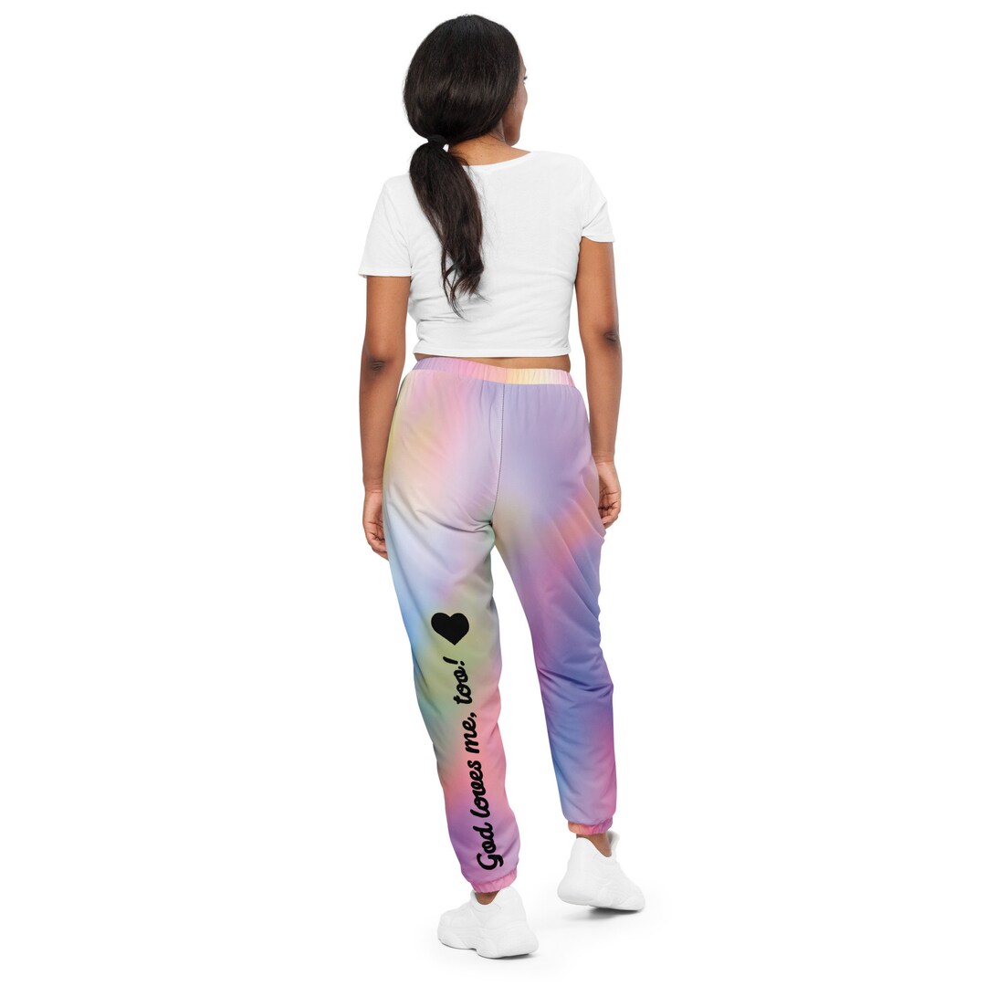God Loves You Track Pants, Faith Sweat Pants for Women, Tie-dyed ...