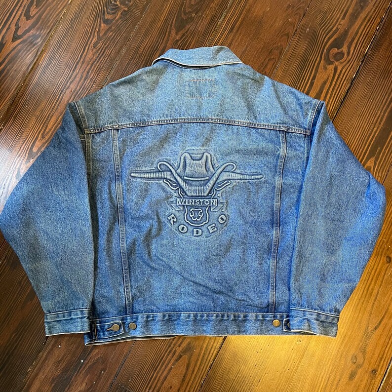 Vintage 90’s Winston Rodeo Denim Jacket (size L) - Etsy