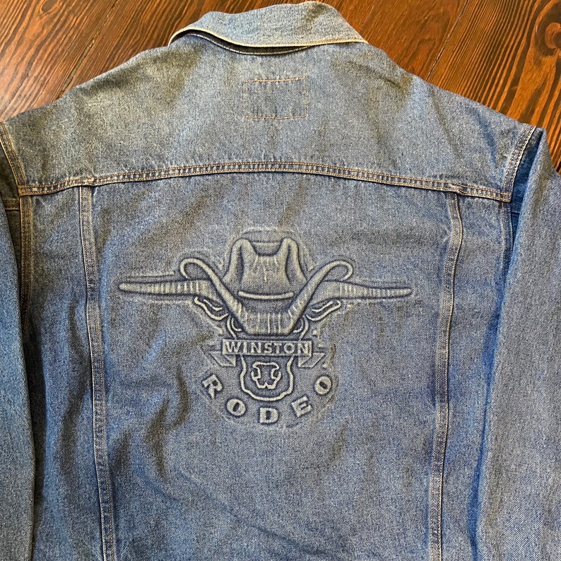 Vintage 90’s Winston Rodeo Denim Jacket (size L) - Etsy