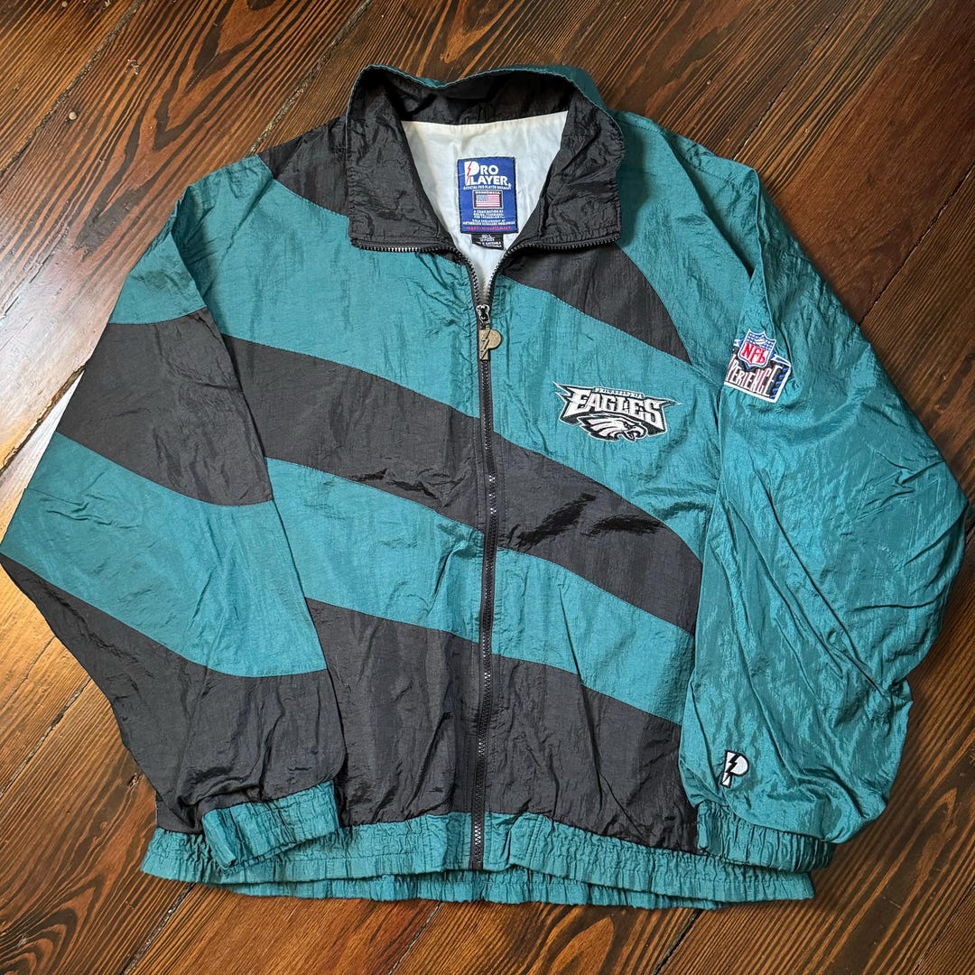 Vintage 90s Philadelphia Eagles Pro Player Brand Windbreaker Jacket ...