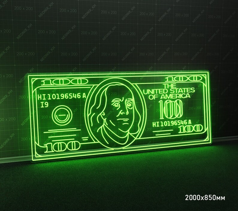 Neon Dollar Signs - Brighten Home Decor, Neon Interior Design, Homepage ...