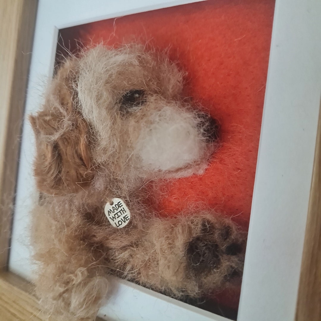 Needlefelted 3D Framed Cockapoo/doodle - Etsy UK