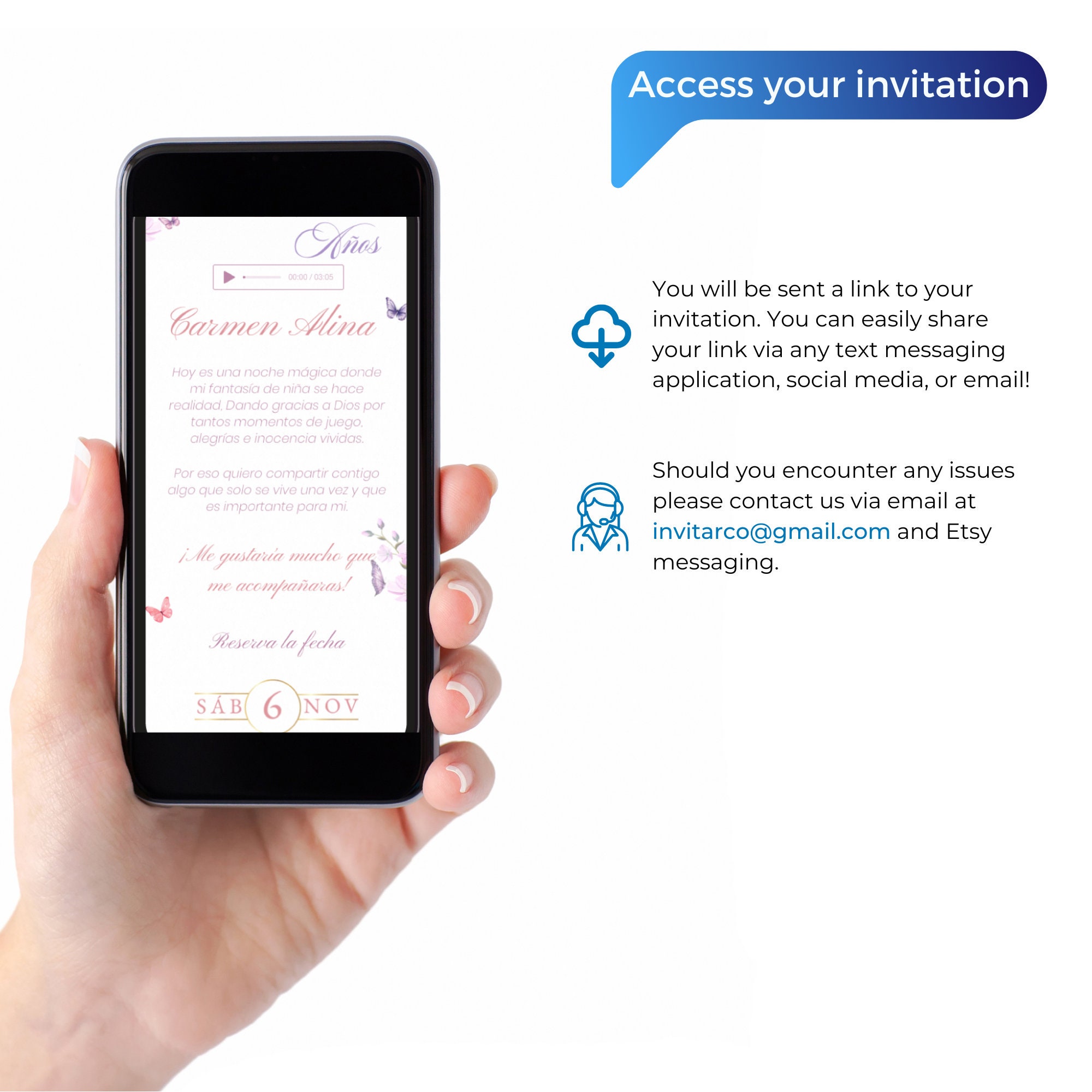 Web Quinceañera Interactive Invitation, Pastel Web Invite for Mis ...