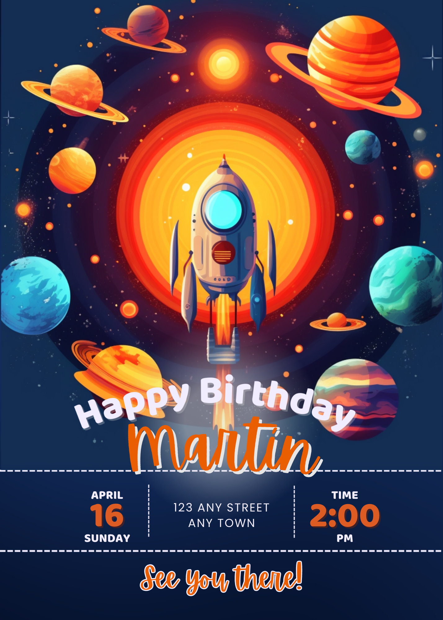Editable Space Rocket Birthday Invitation, Space Party, Editable ...