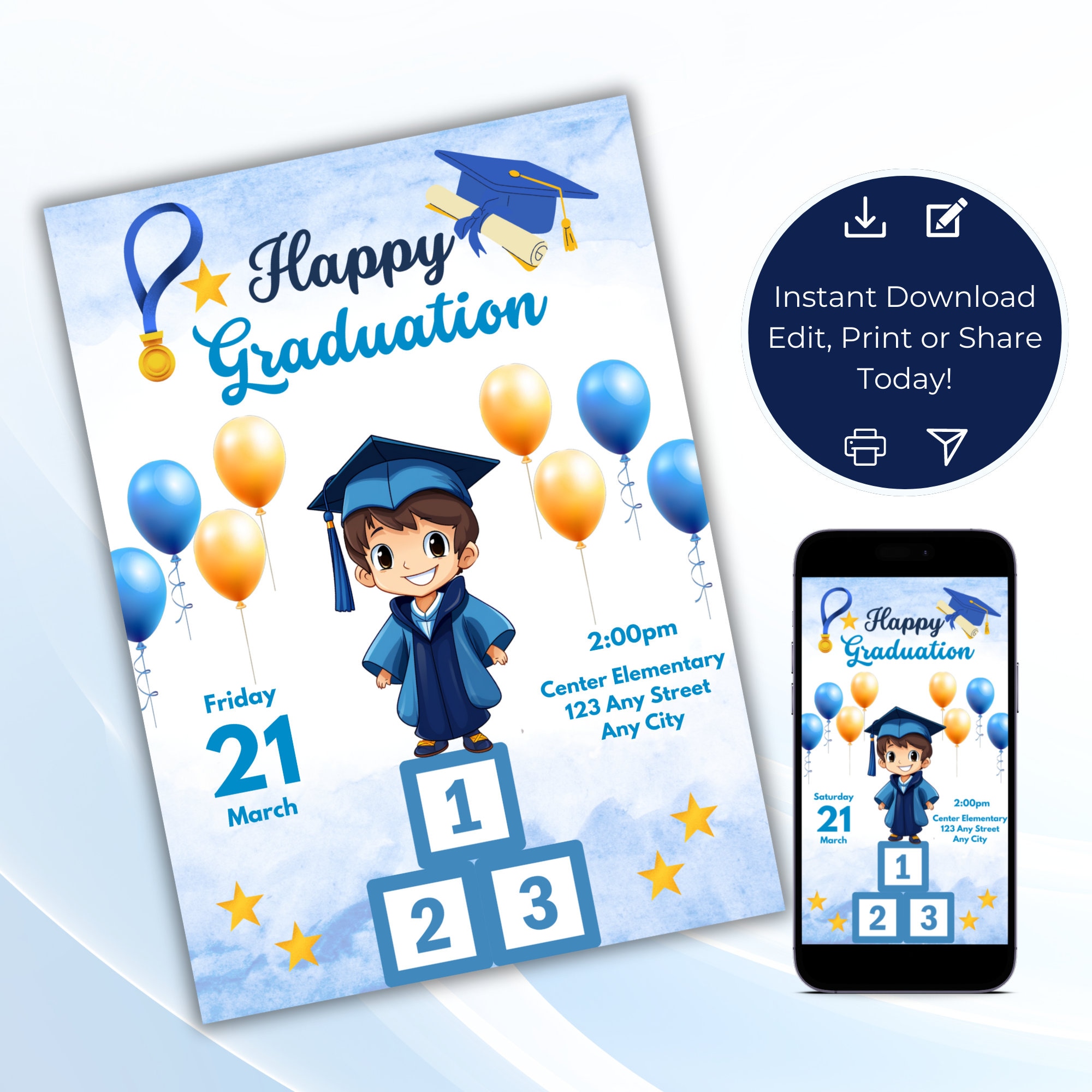 Pre-school Graduation Invitation, Kindergarten Teacher or Parent ...