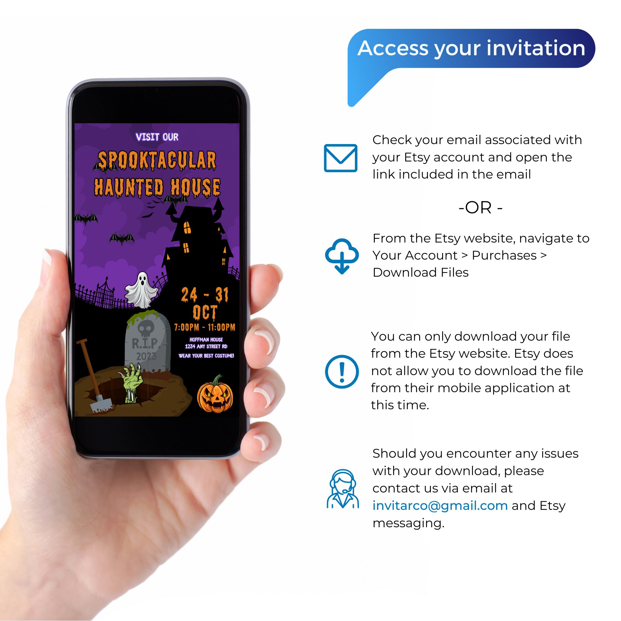Editable Halloween Party Invitation, Haunted House Invite - Etsy