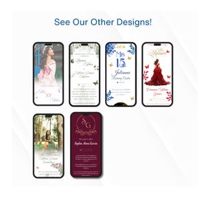 Web Quinceañera Invitation, Interactive Pink Web Invite for Mis Quince ...