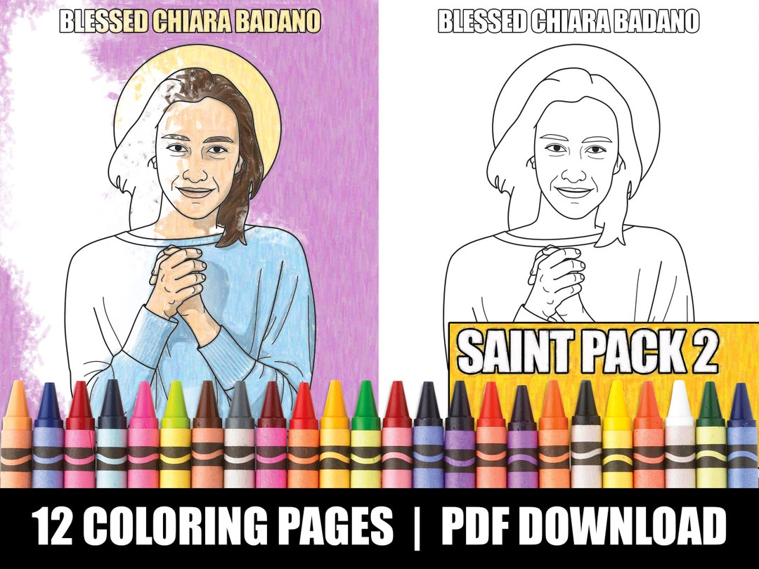 12 Catholic Coloring Pages of Saints - Pack #2 / Letter Format for ...