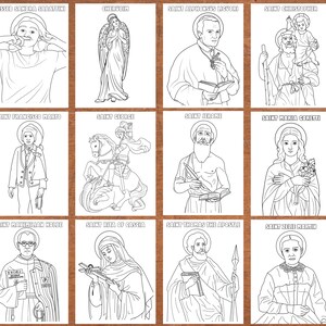 12 Catholic Coloring Pages of Saints - Pack #3 / Letter Format for ...