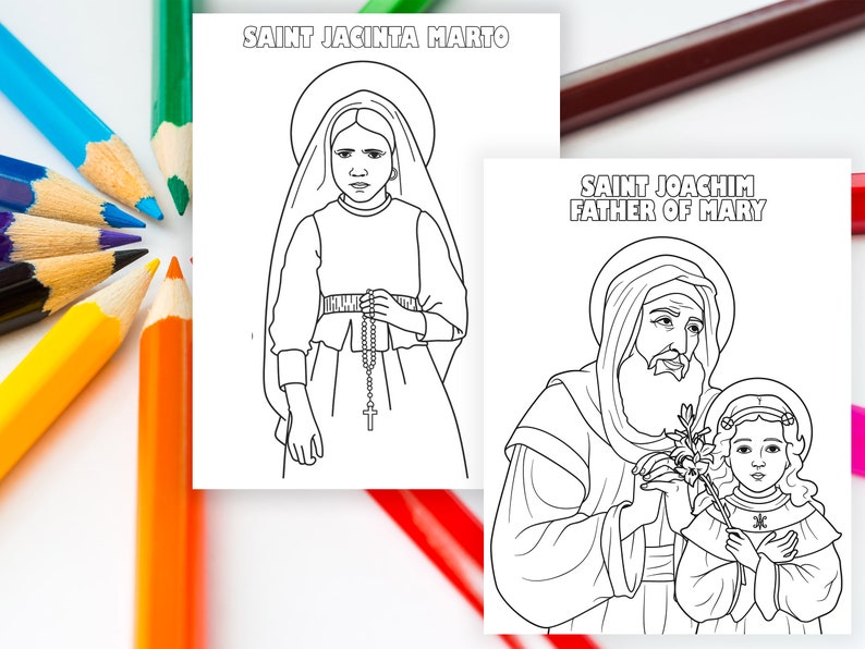 12 Catholic Coloring Pages of Saints Pack 2 / Letter Format - Etsy