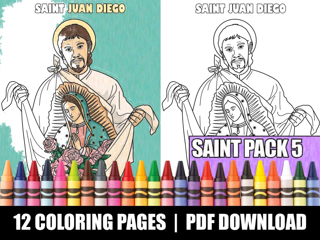 12 Catholic Coloring Pages of Saints Pack 5 / Letter Format for ...