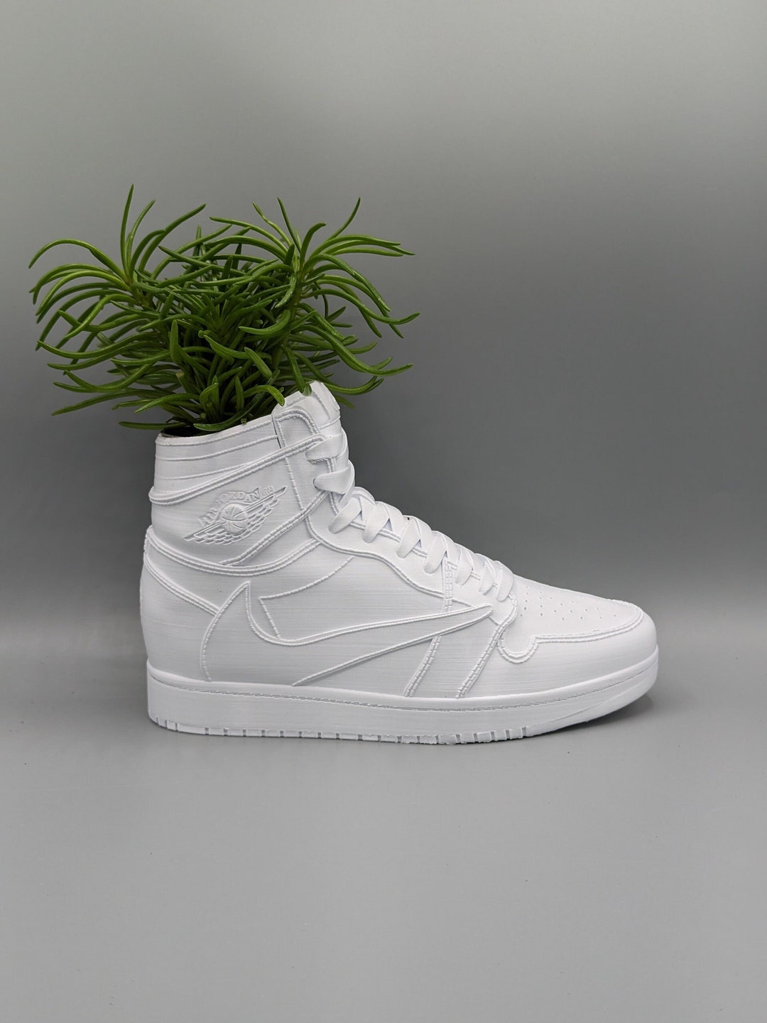 AJ1 Travis Planter Matte White 3D Printed Sneaker Planter Plant Pot - Etsy