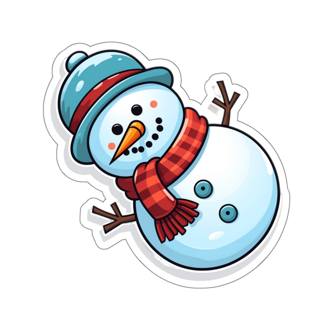 Snow Man Sticker - Etsy