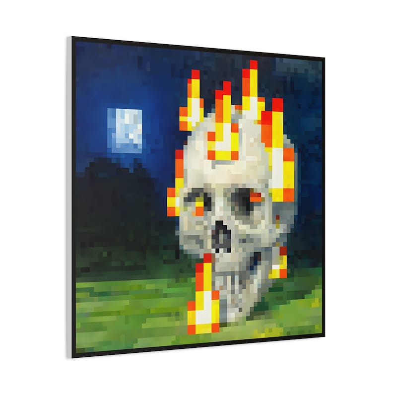 Minecraft Burning Skull Painting - Etsy