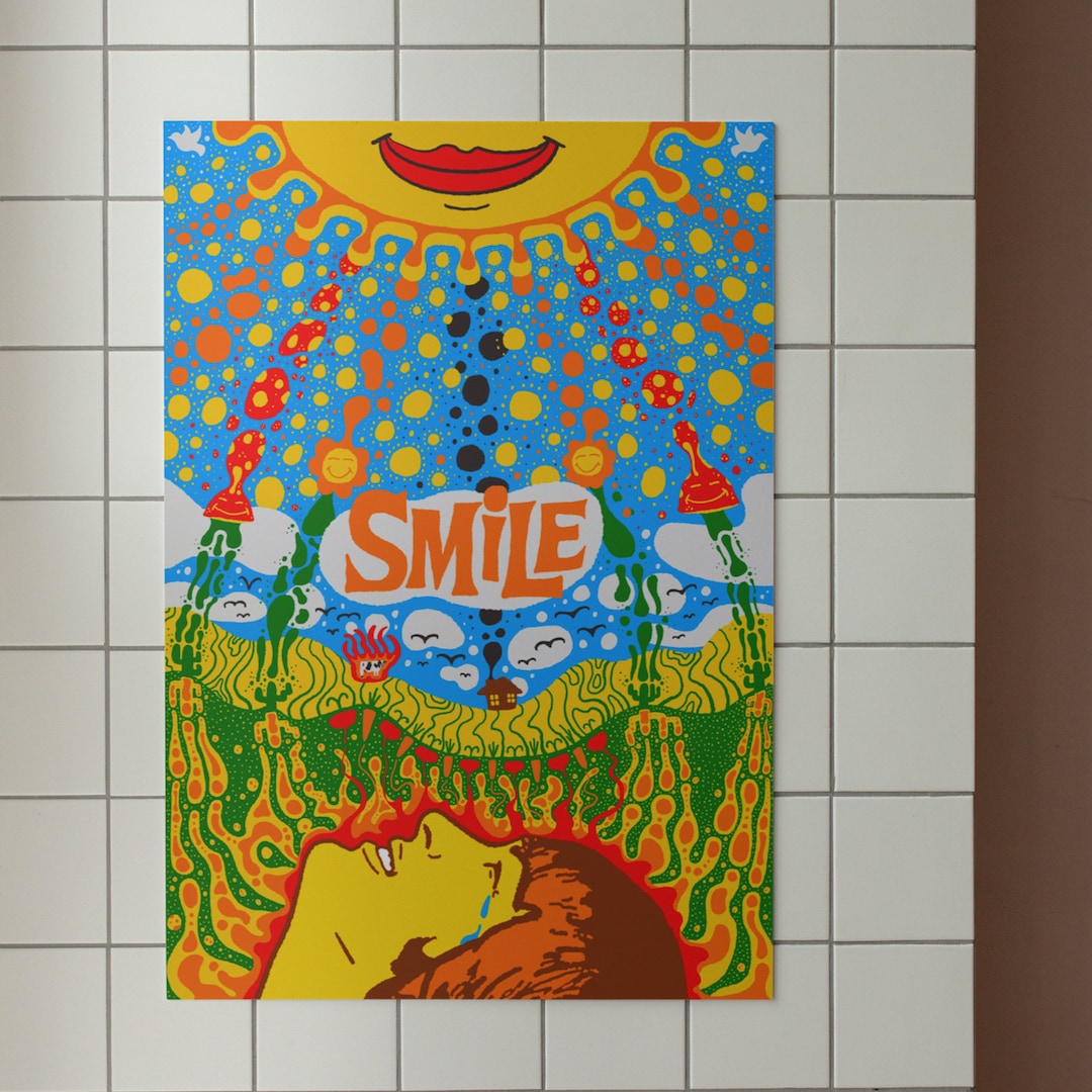 BEACH BOYS POSTER smile Vintage Brian Wilson Art Print, Gallery Wall ...