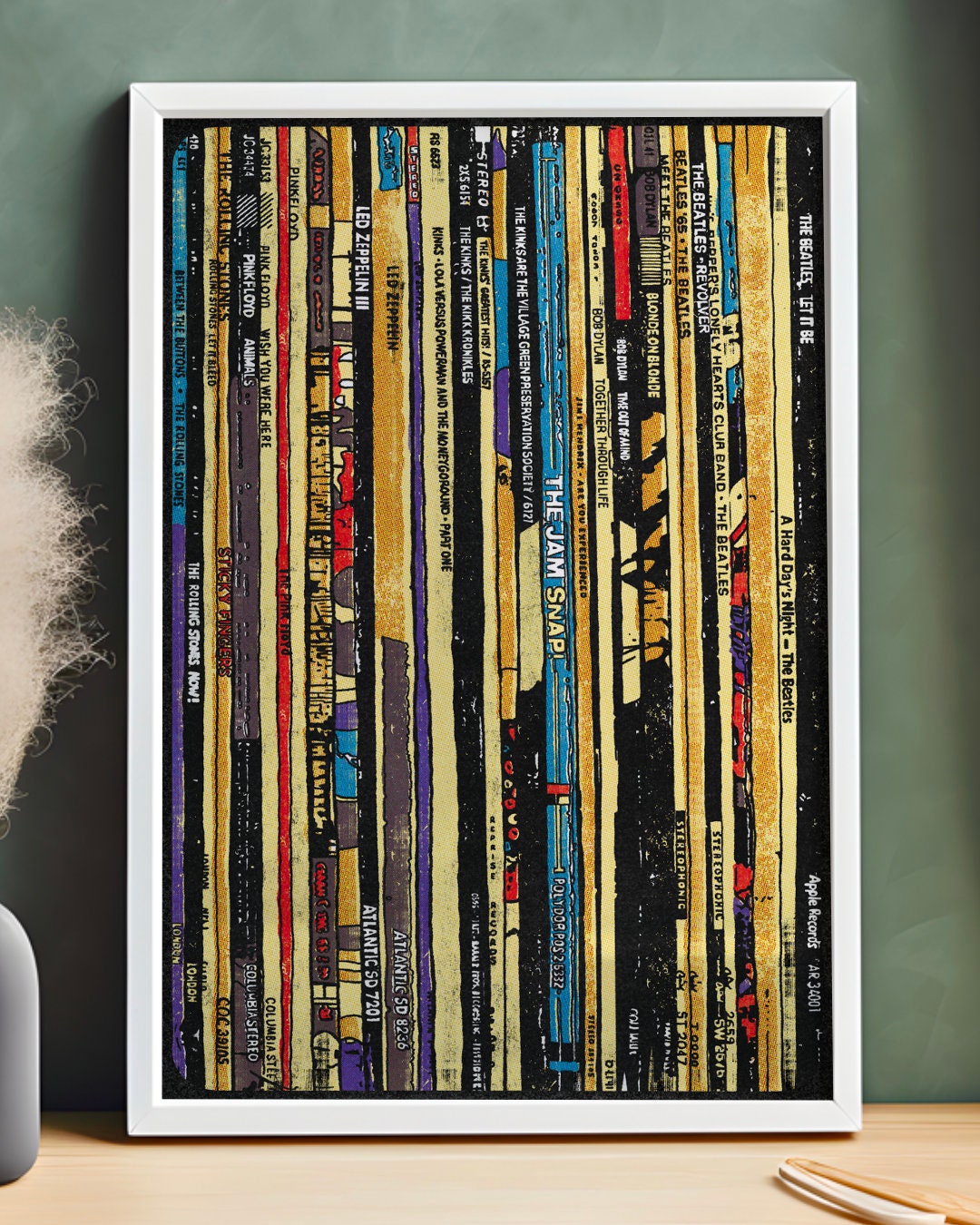 VINYL RECORDS POSTER - Pop Art, Vintage Music Art Print, Gallery Wall ...