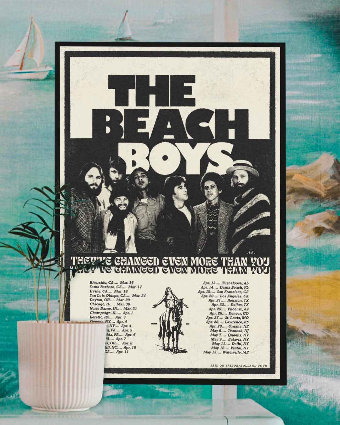 BEACH BOYS POSTER - “sail on Sailor Tour” - Vintage Art Print, Gallery ...