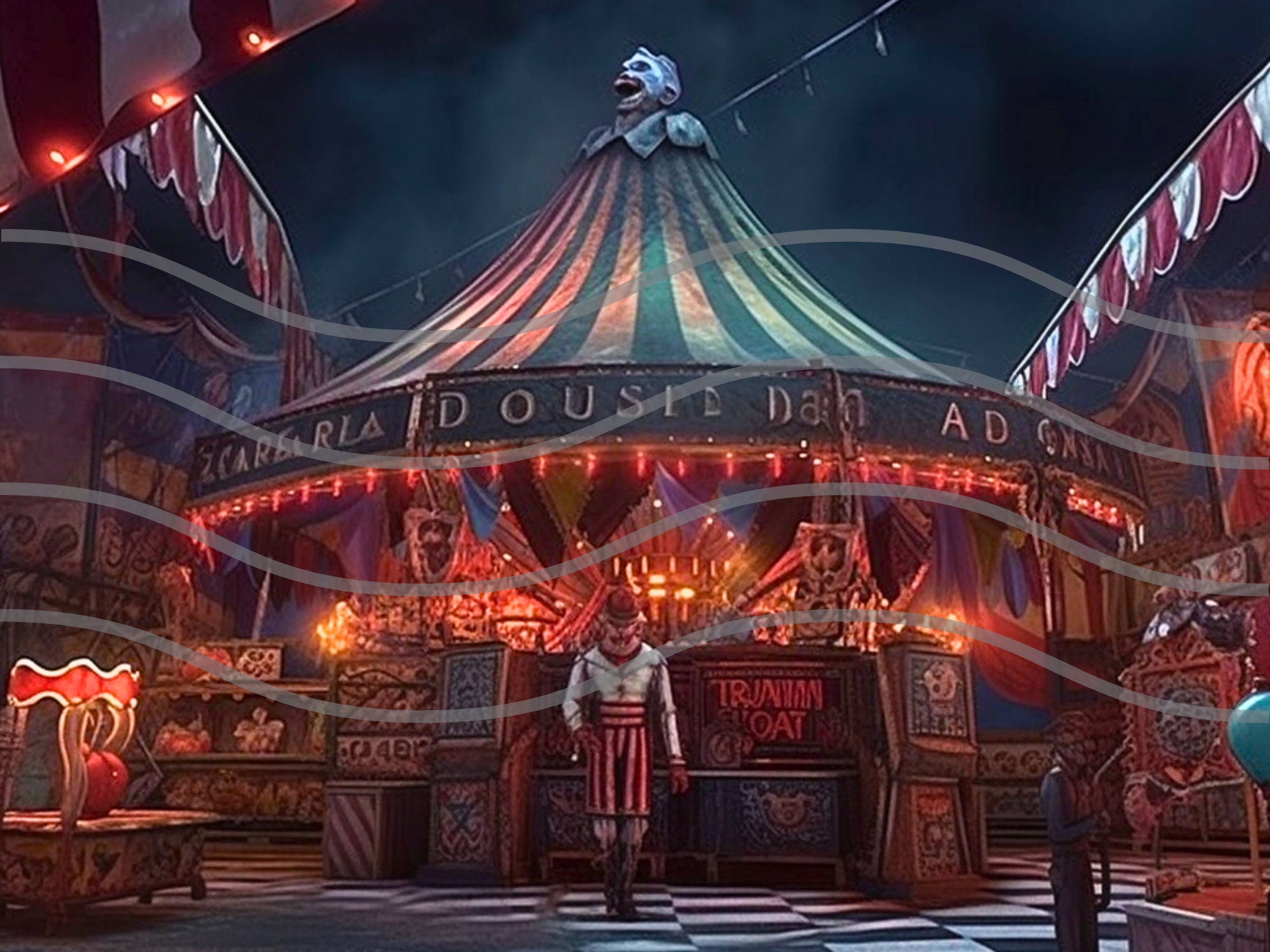 10 Carnival Horrors Digital Background Vintage Circus Haunted Carousel ...